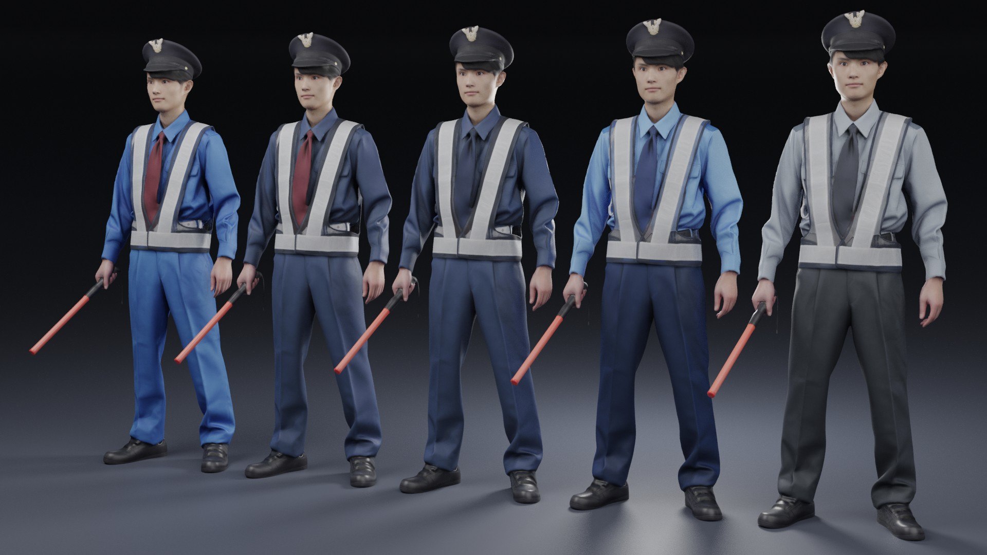 Posed 3D-Security Guard 157ToshiN10 3D - TurboSquid 1937679