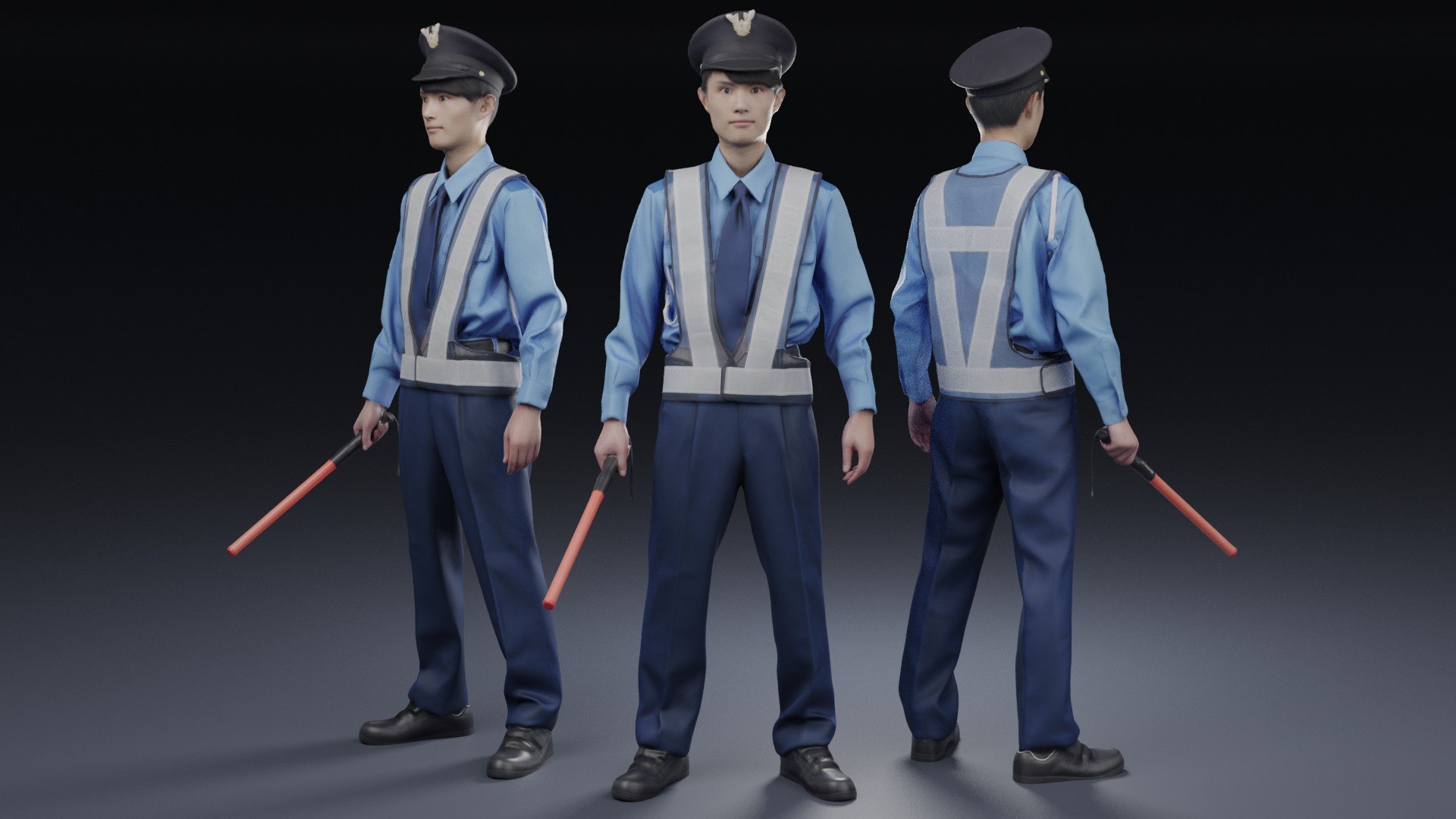 Posed 3D-Security Guard 157ToshiN10 3D - TurboSquid 1937679