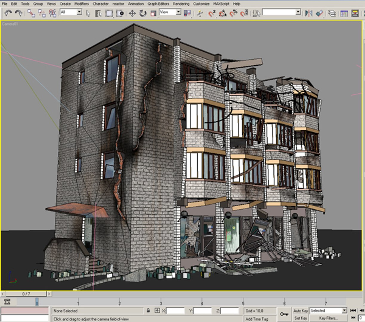 3d Model Destroyed Building