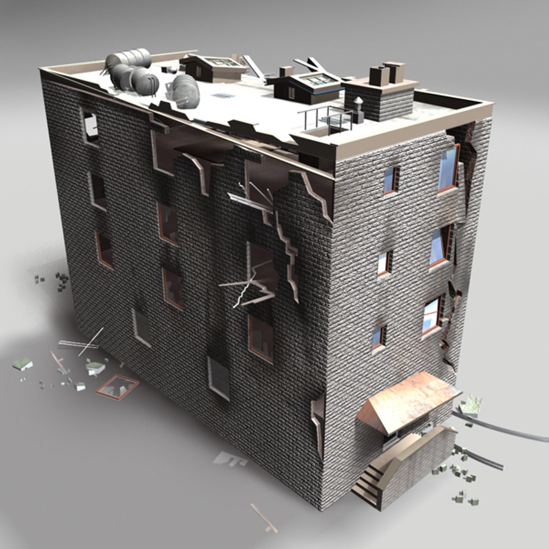 3d Model Destroyed Building