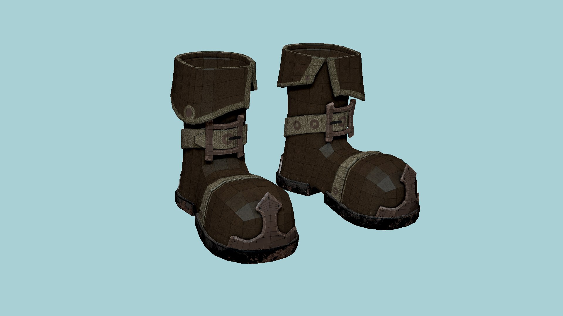 3D Medieval Boots A09 Brown - Fantasy Character Design - TurboSquid 2019455