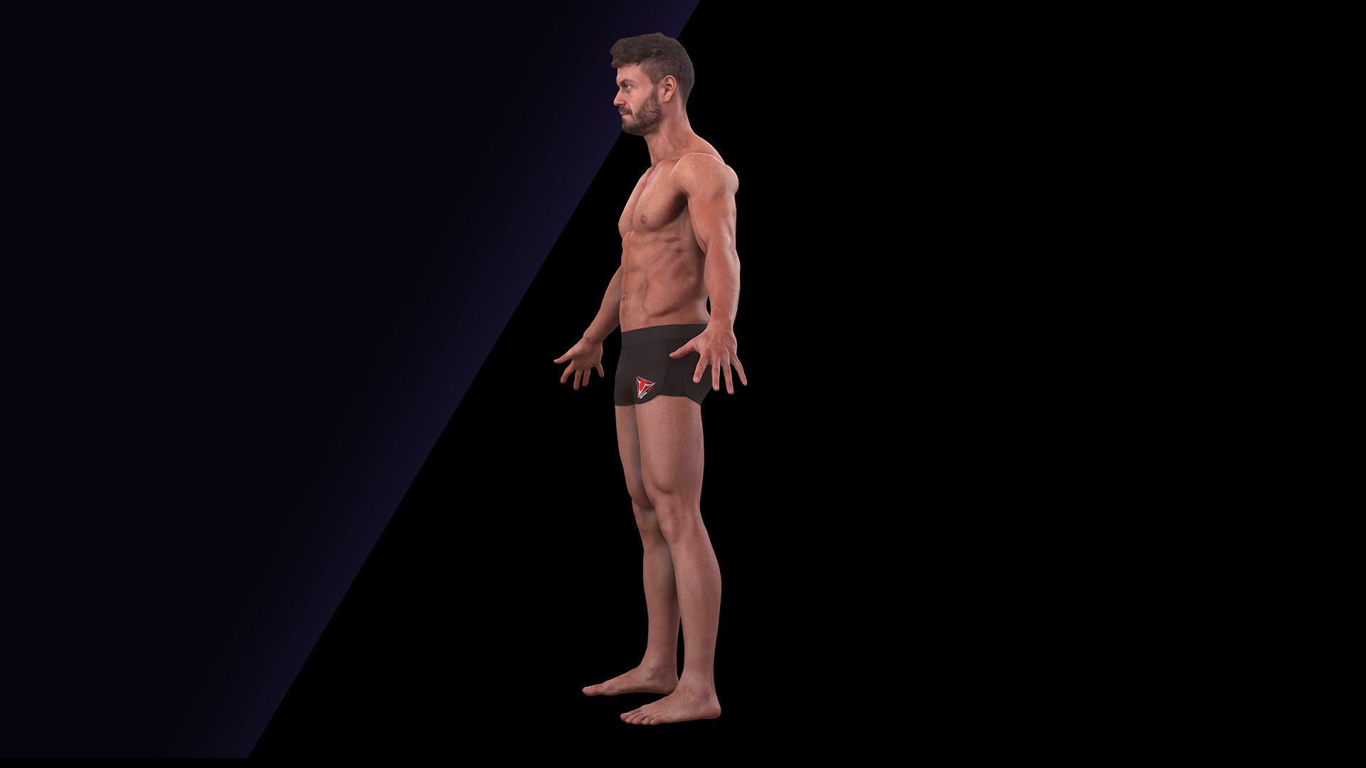 3D Cleaned A Pose Scan Ethan White Underwear - TurboSquid 2006969