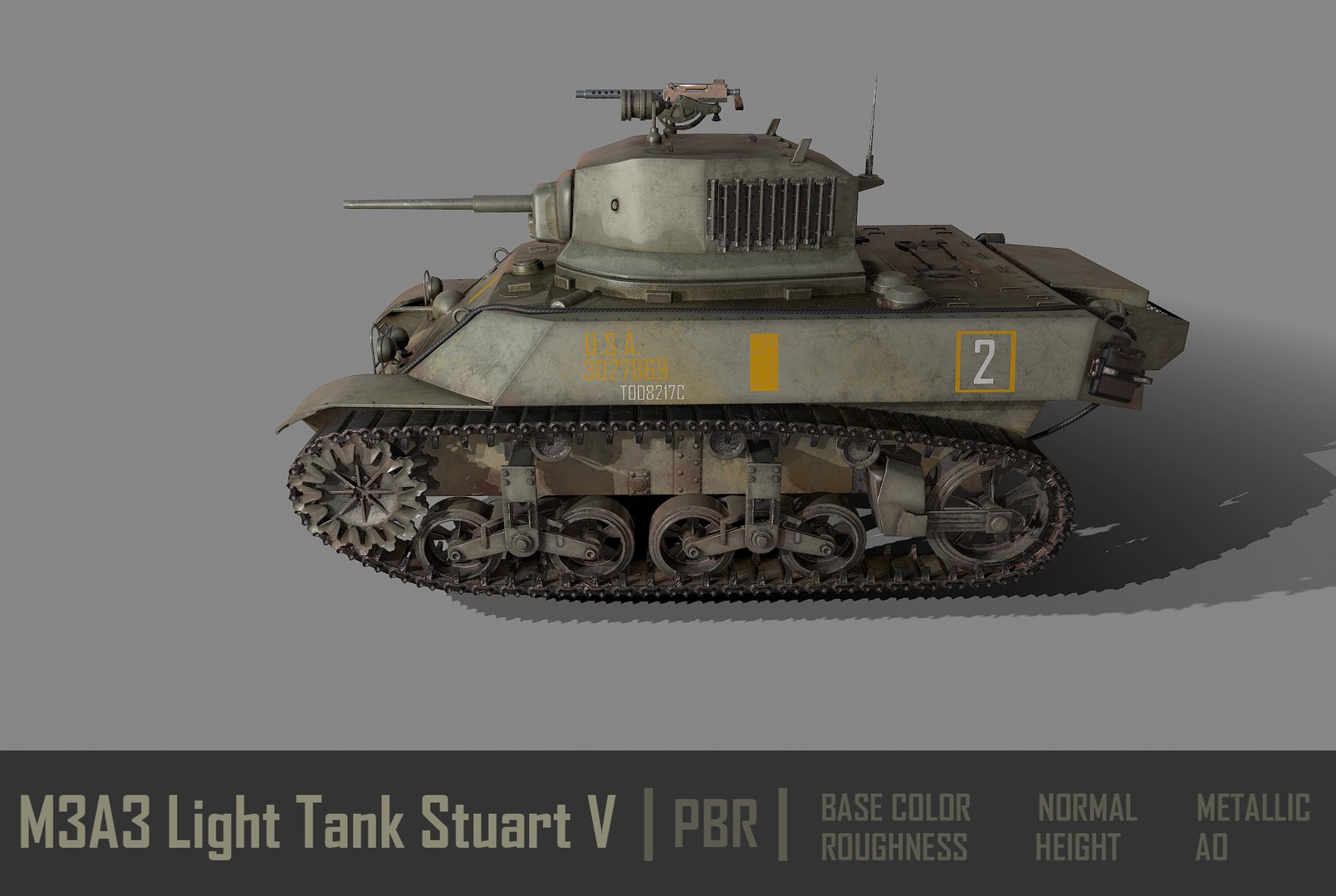 3D Tank Stuart V - TurboSquid 1686363