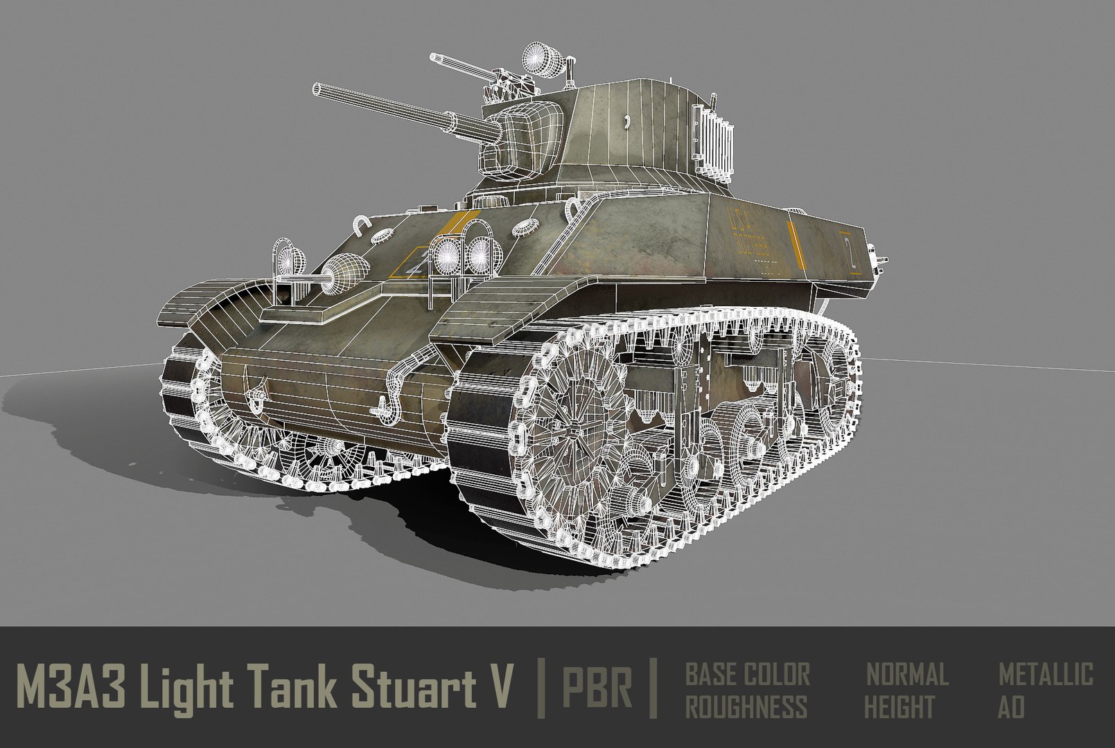 3D Tank Stuart V - TurboSquid 1686363