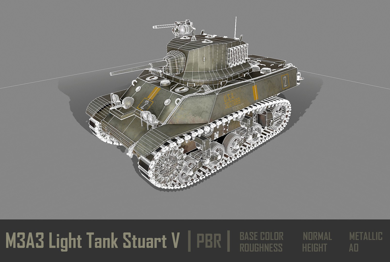 3D Tank Stuart V - TurboSquid 1686363