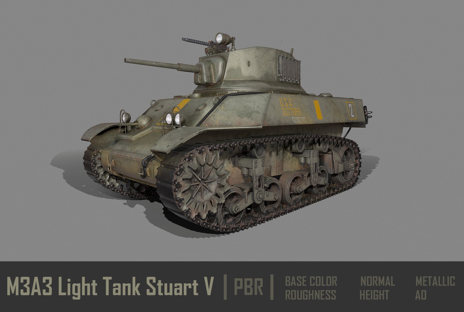 3D Tank Stuart V - TurboSquid 1686363