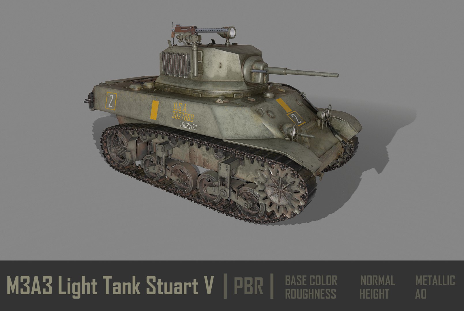 3D Tank Stuart V - TurboSquid 1686363