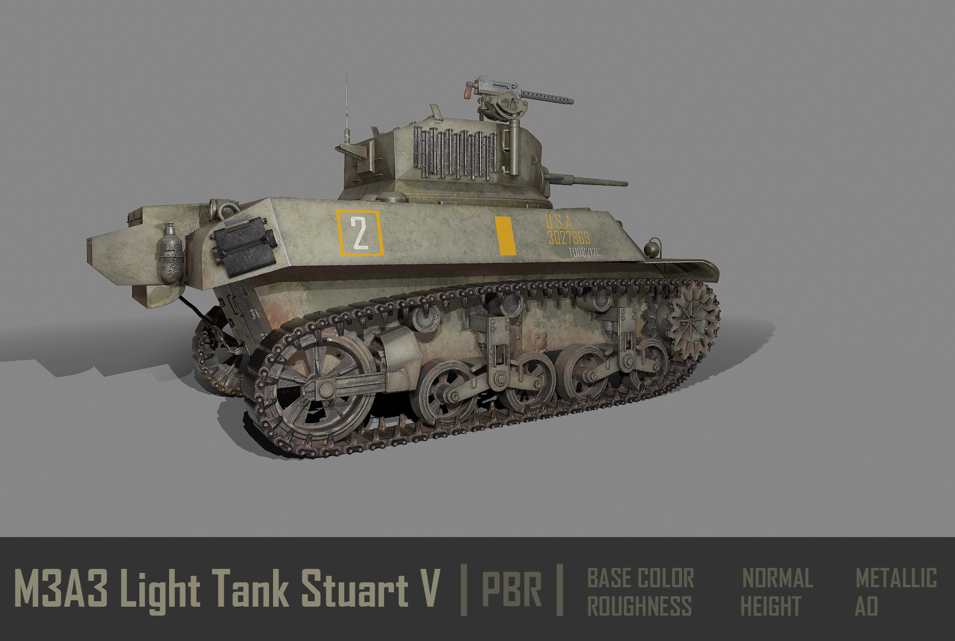 M3A3 Leichter Panzer Stuart V 3D-Modell - TurboSquid 1686363
