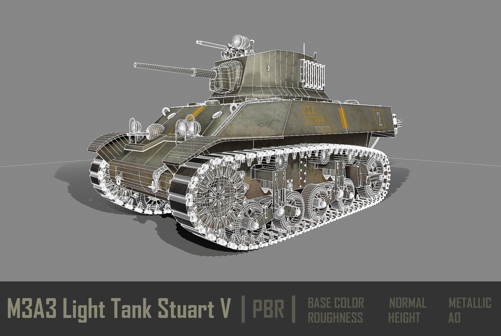 3D Tank Stuart V - TurboSquid 1686363
