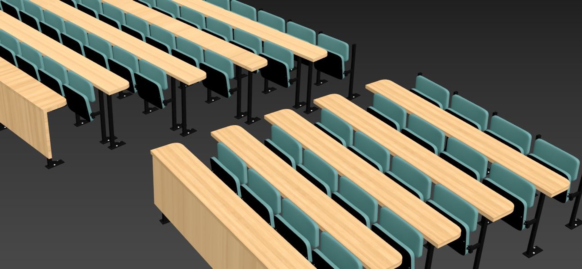 Lecture Theatre Chairs Desks 3D - TurboSquid 1370865