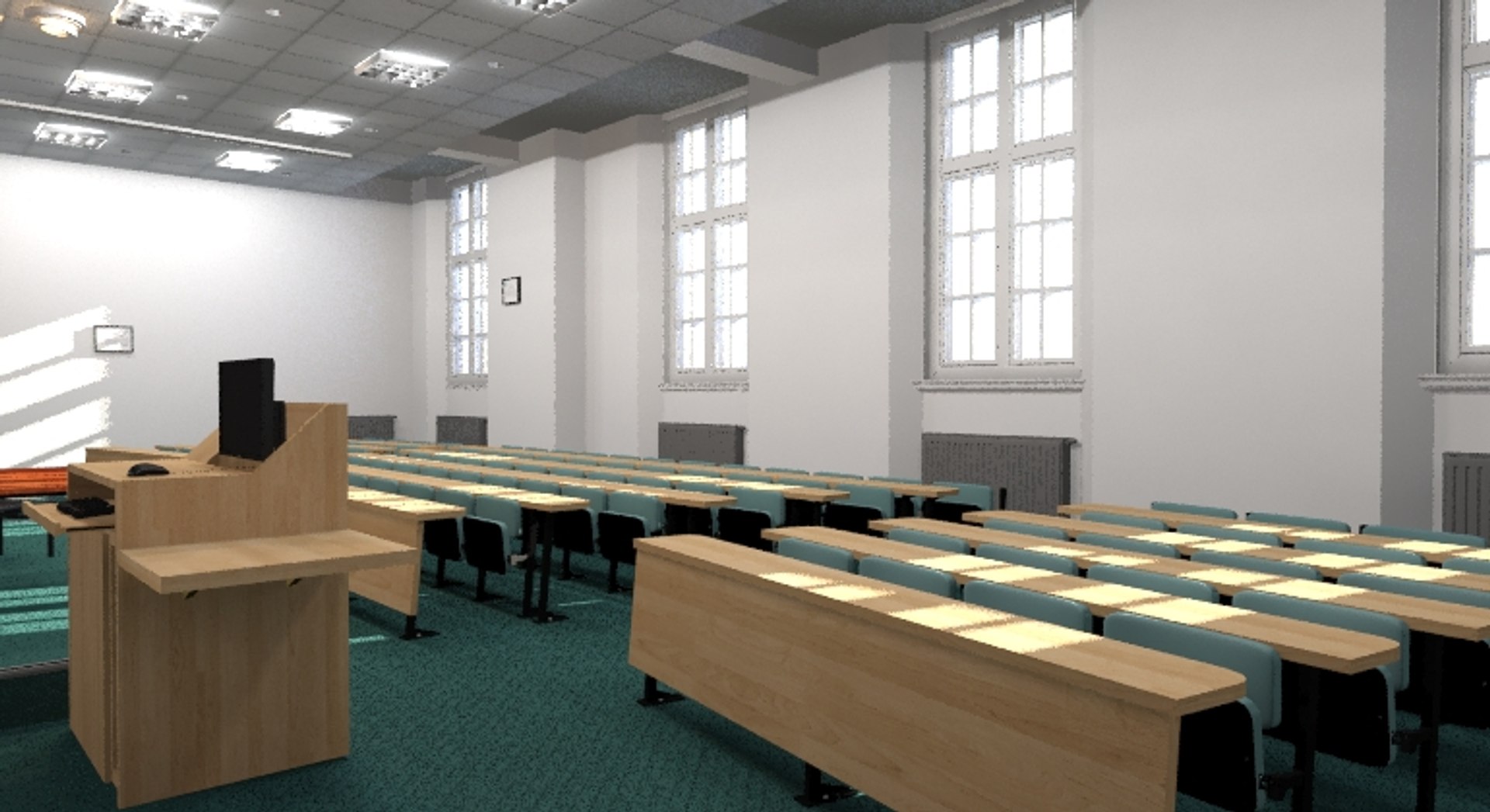 Lecture Theatre Chairs Desks 3D - TurboSquid 1370865