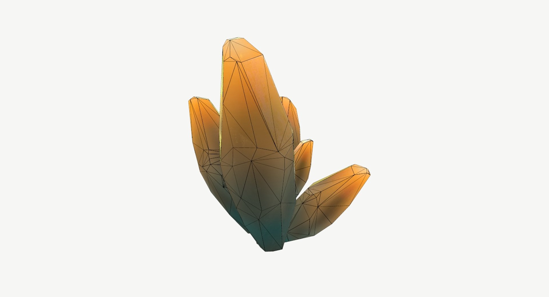 Yellow crystals 3D model - TurboSquid 1392498