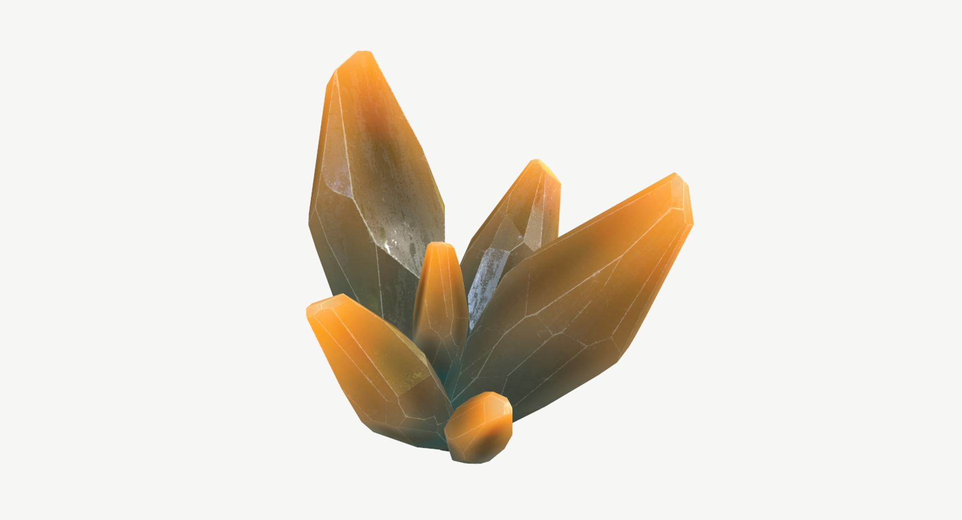 Yellow crystals 3D model - TurboSquid 1392498