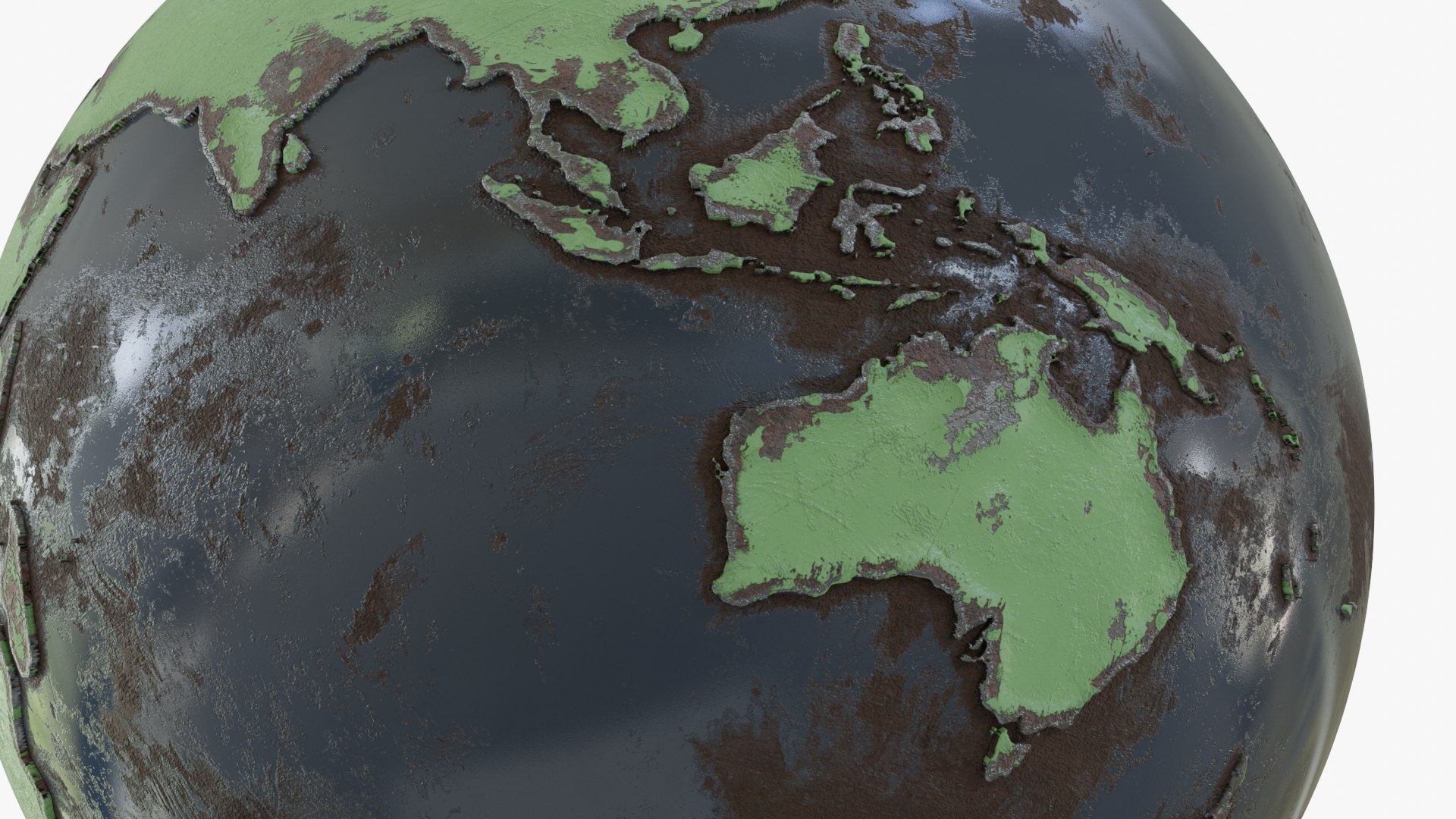 Earth Globe Metallic 3D Model - TurboSquid 1512636