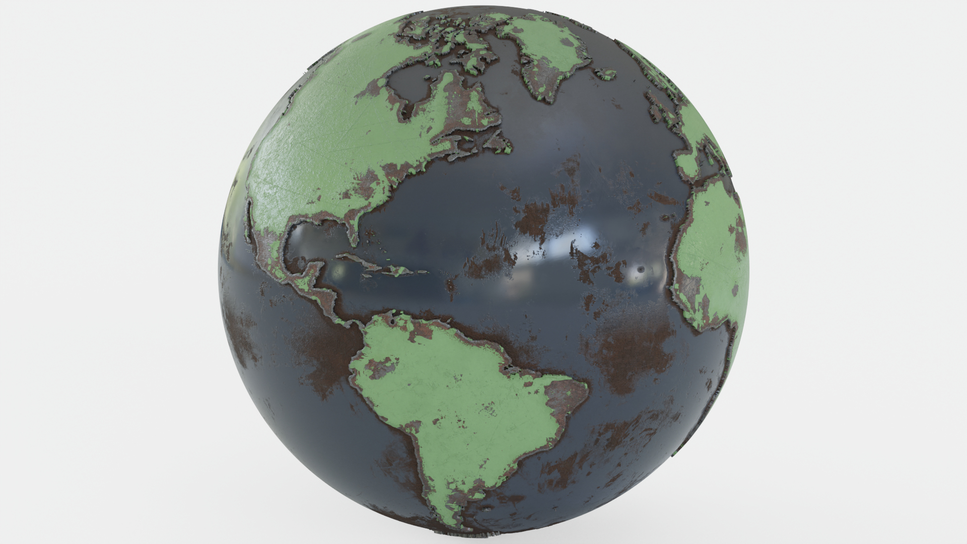 Earth Globe Metallic 3D Model - TurboSquid 1512636