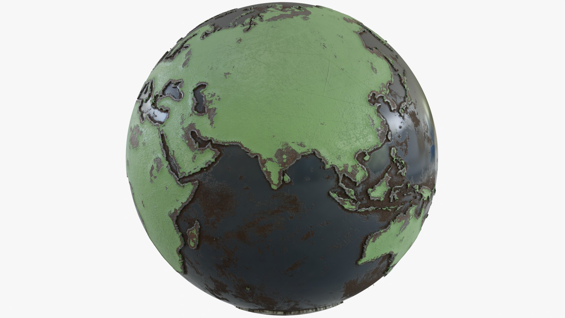 Earth Globe Metallic 3D Model - TurboSquid 1512636