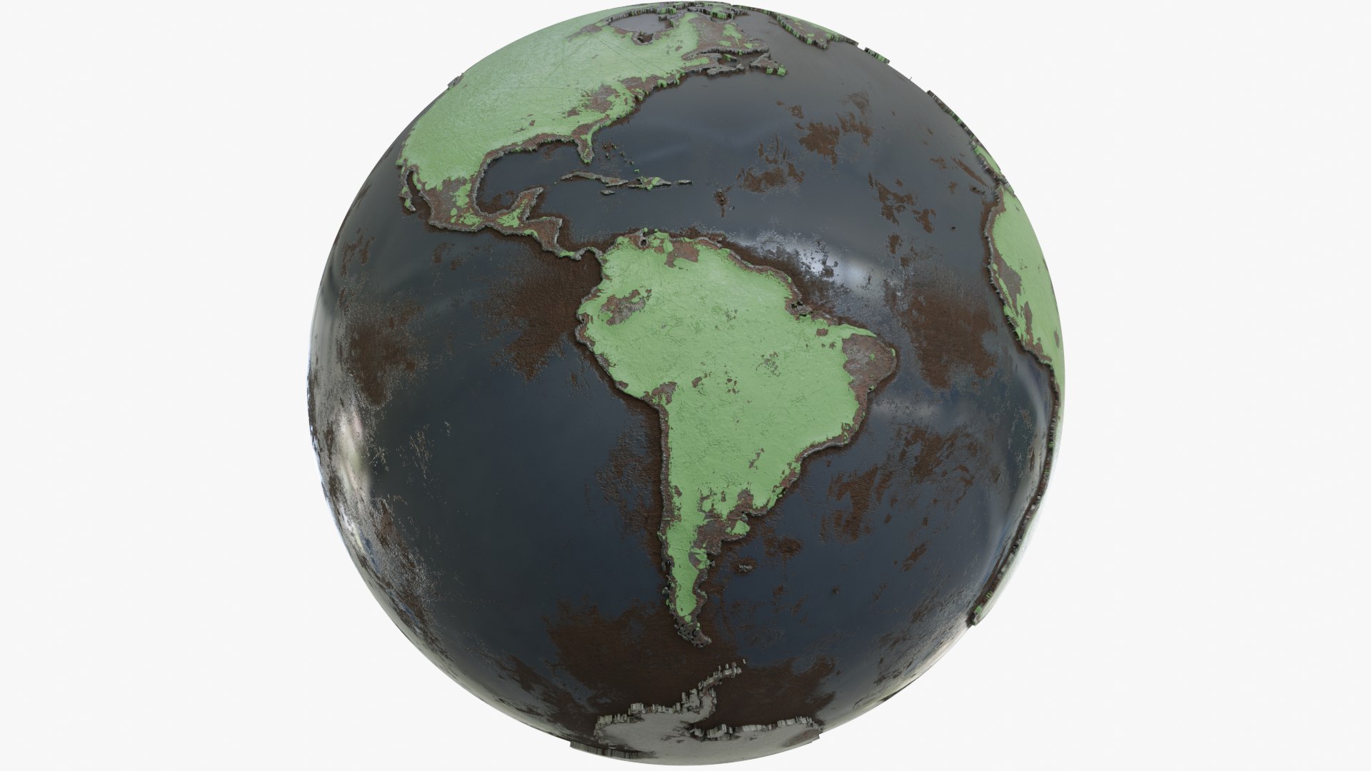 Earth Globe Metallic 3D Model - TurboSquid 1512636