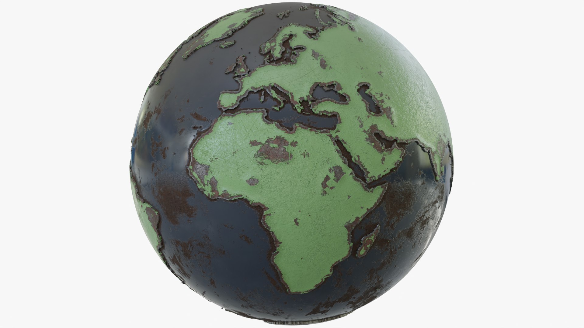 Earth Globe Metallic 3D Model - TurboSquid 1512636