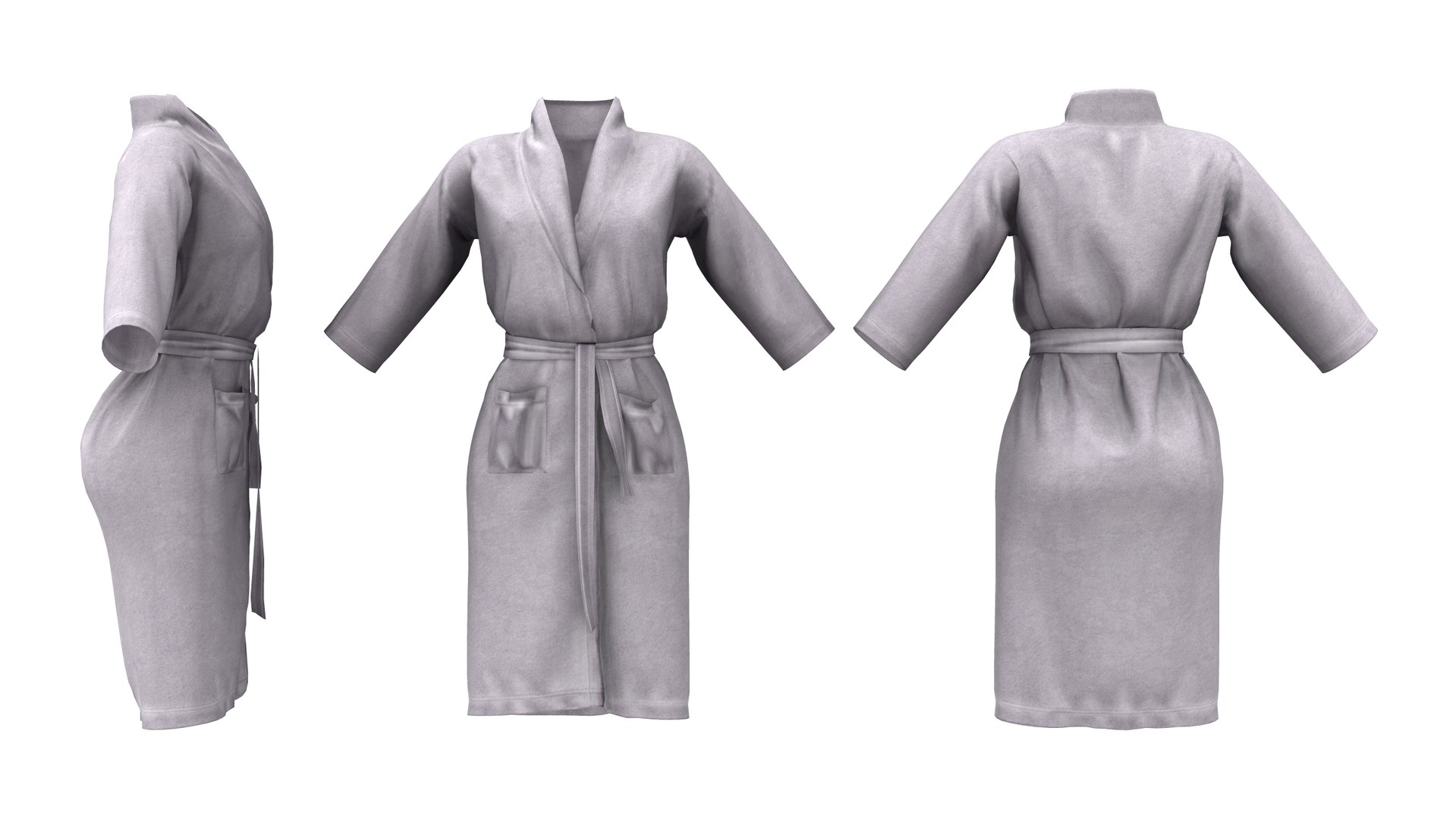 3D Long Bathrobe Model - TurboSquid 1748404