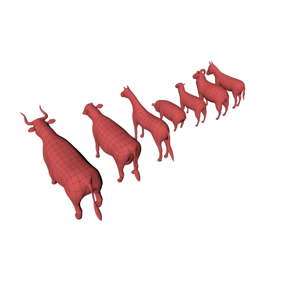 Domestic Animals Base Mesh 3d C4d