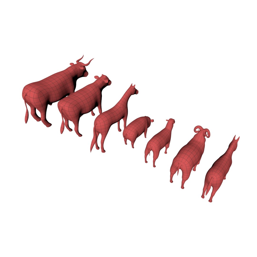 Domestic Animals Base Mesh 3d C4d