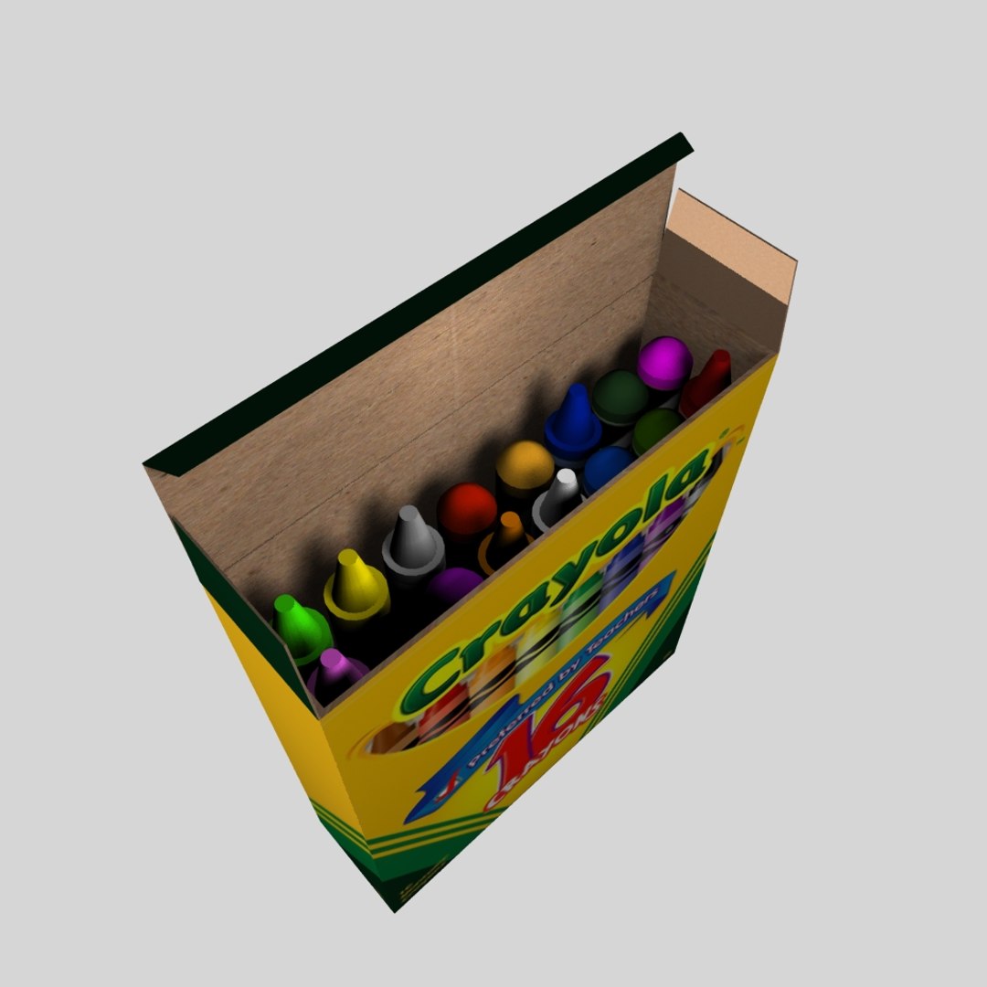 3d Model Box Crayons