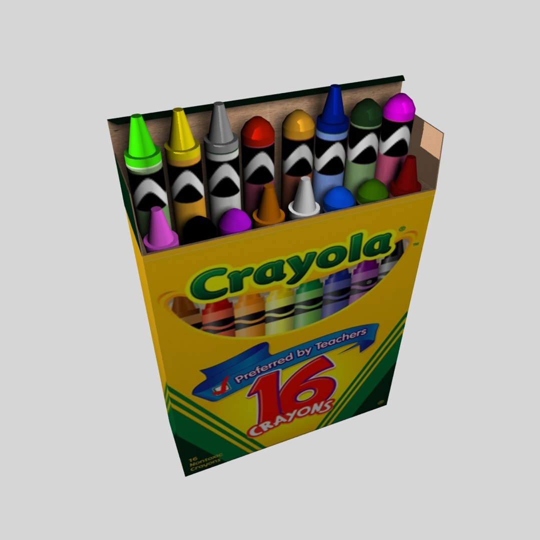 3d Model Box Crayons