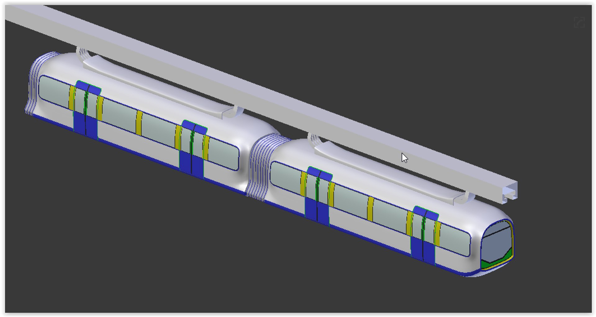 3D Monorail Train Model - TurboSquid 1322805
