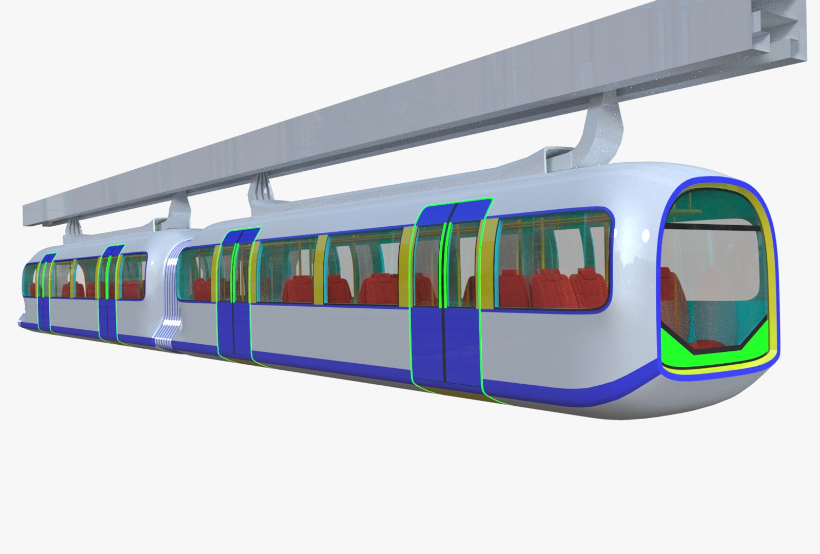 3D Monorail Train Model - TurboSquid 1322805