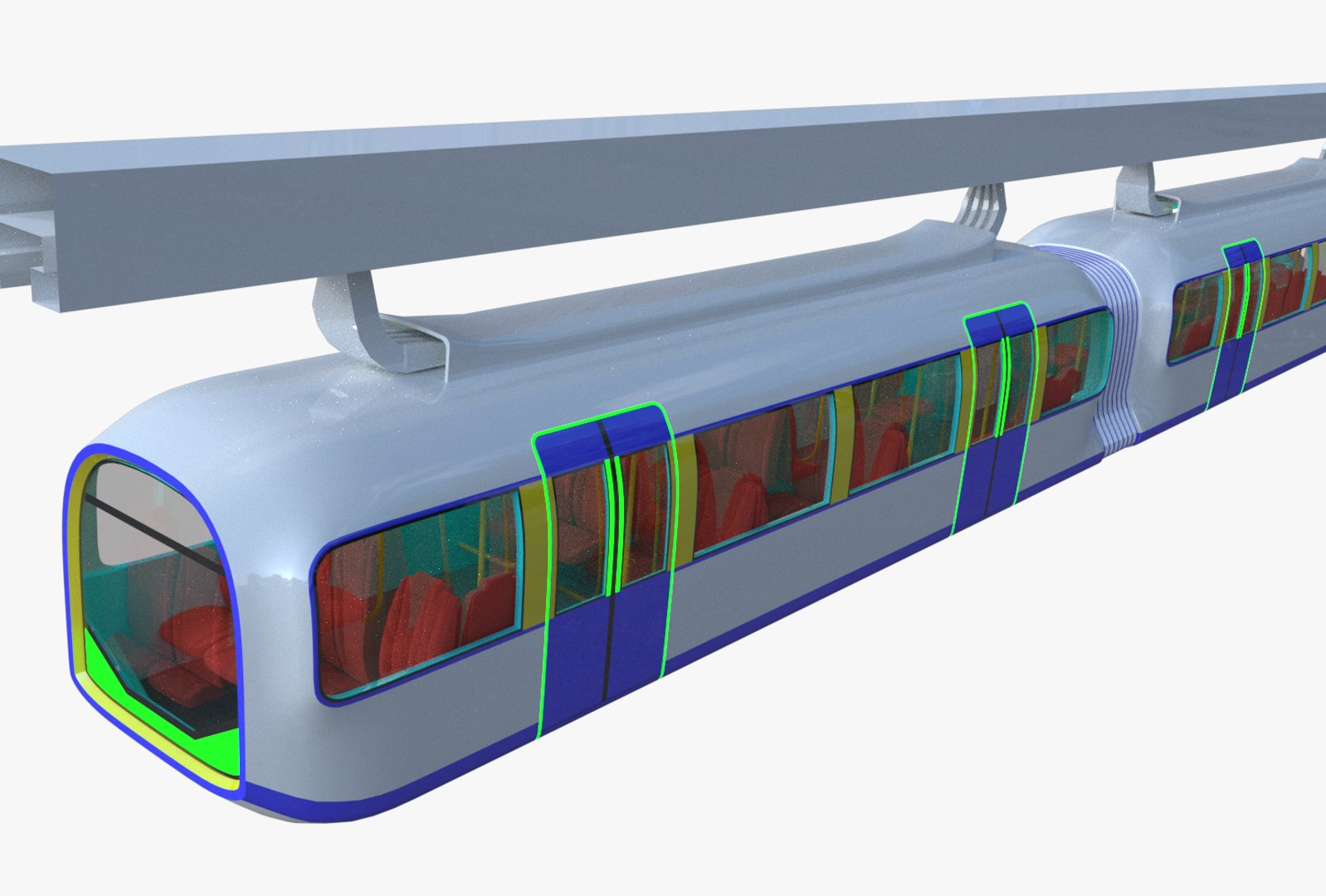 3D Monorail Train Model - TurboSquid 1322805