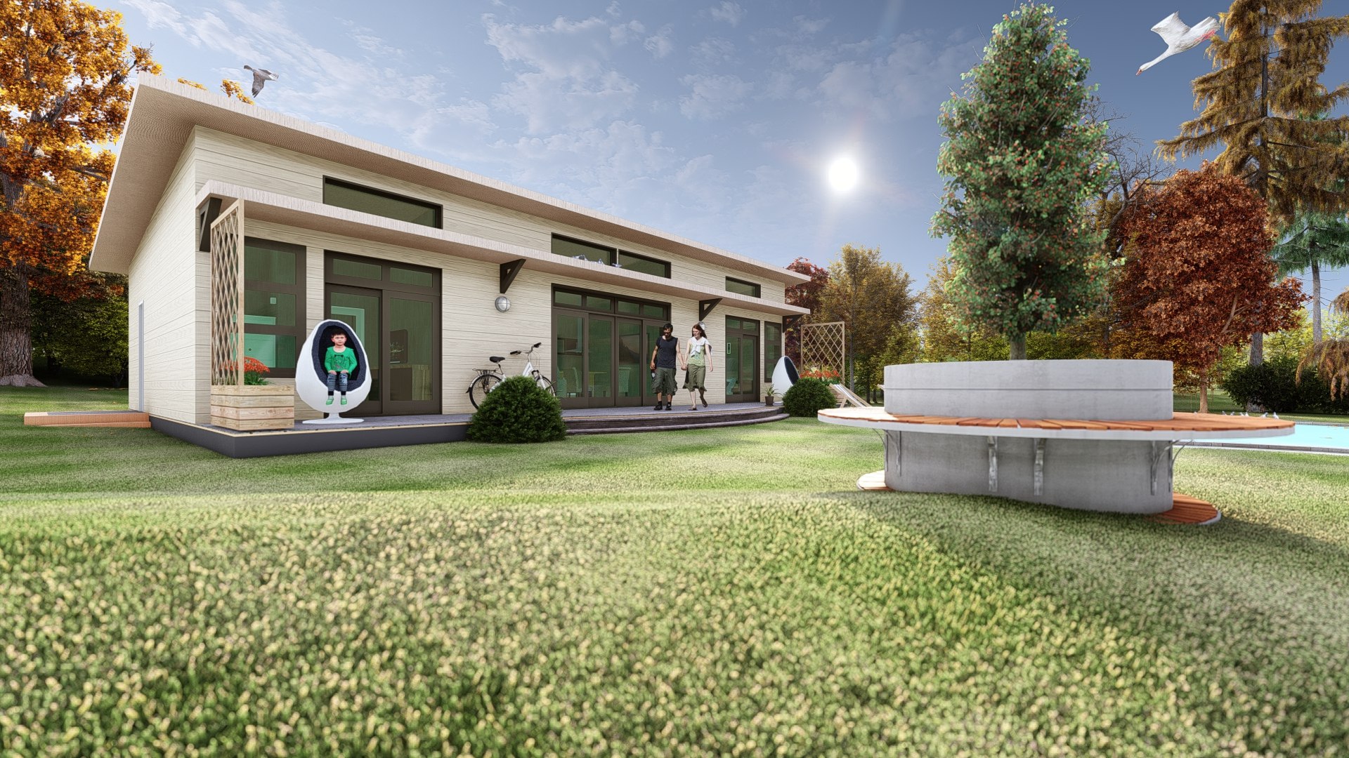 3D Simple Wood 3d And 2d House Plan - TurboSquid 2124799