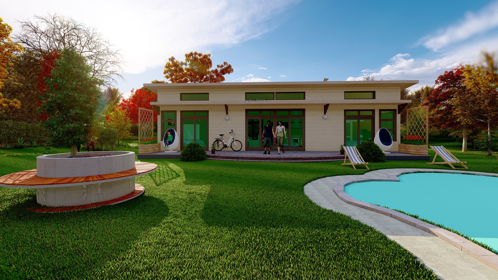 3D Simple Wood 3d And 2d House Plan - TurboSquid 2124799