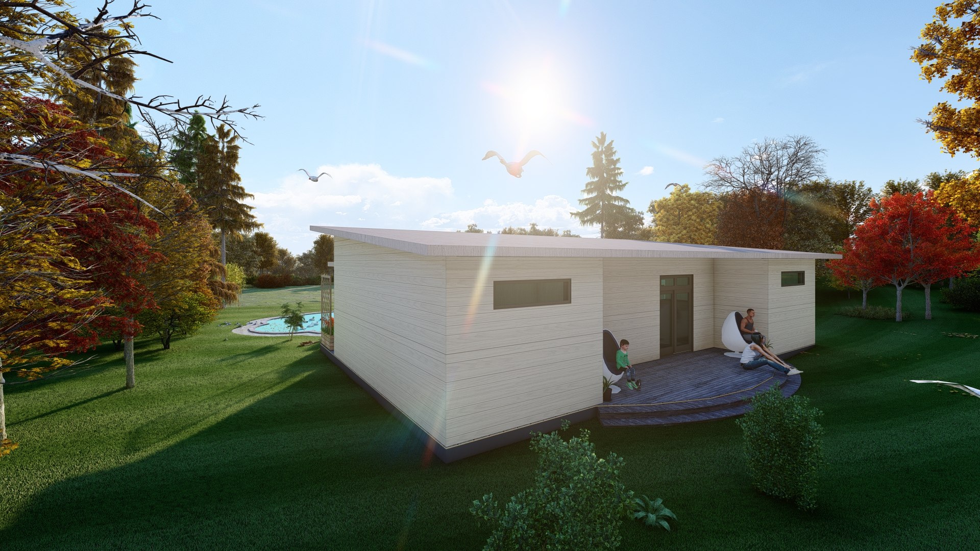 3D Simple Wood 3d And 2d House Plan - TurboSquid 2124799