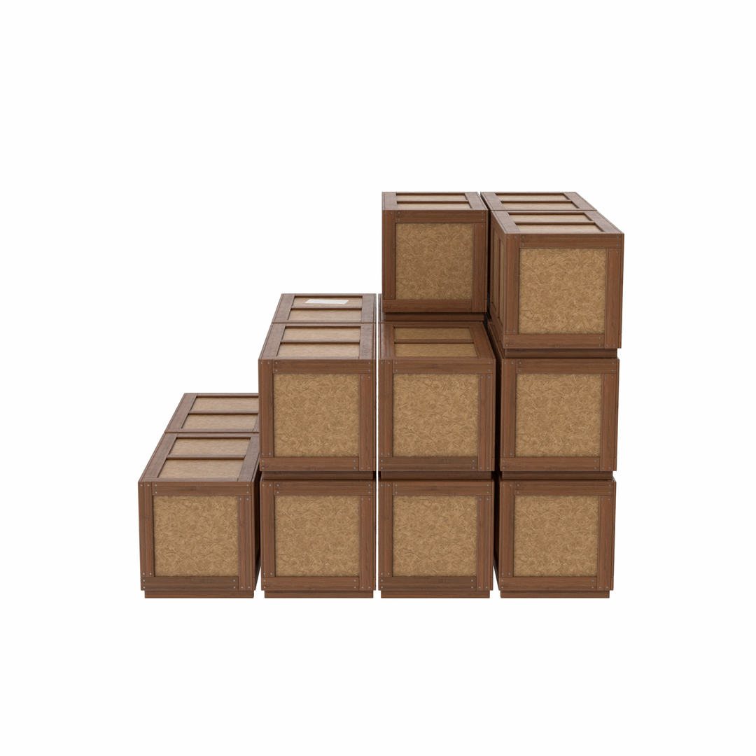 3D Stack Of Wooden Crate Boxes - TurboSquid 1994928