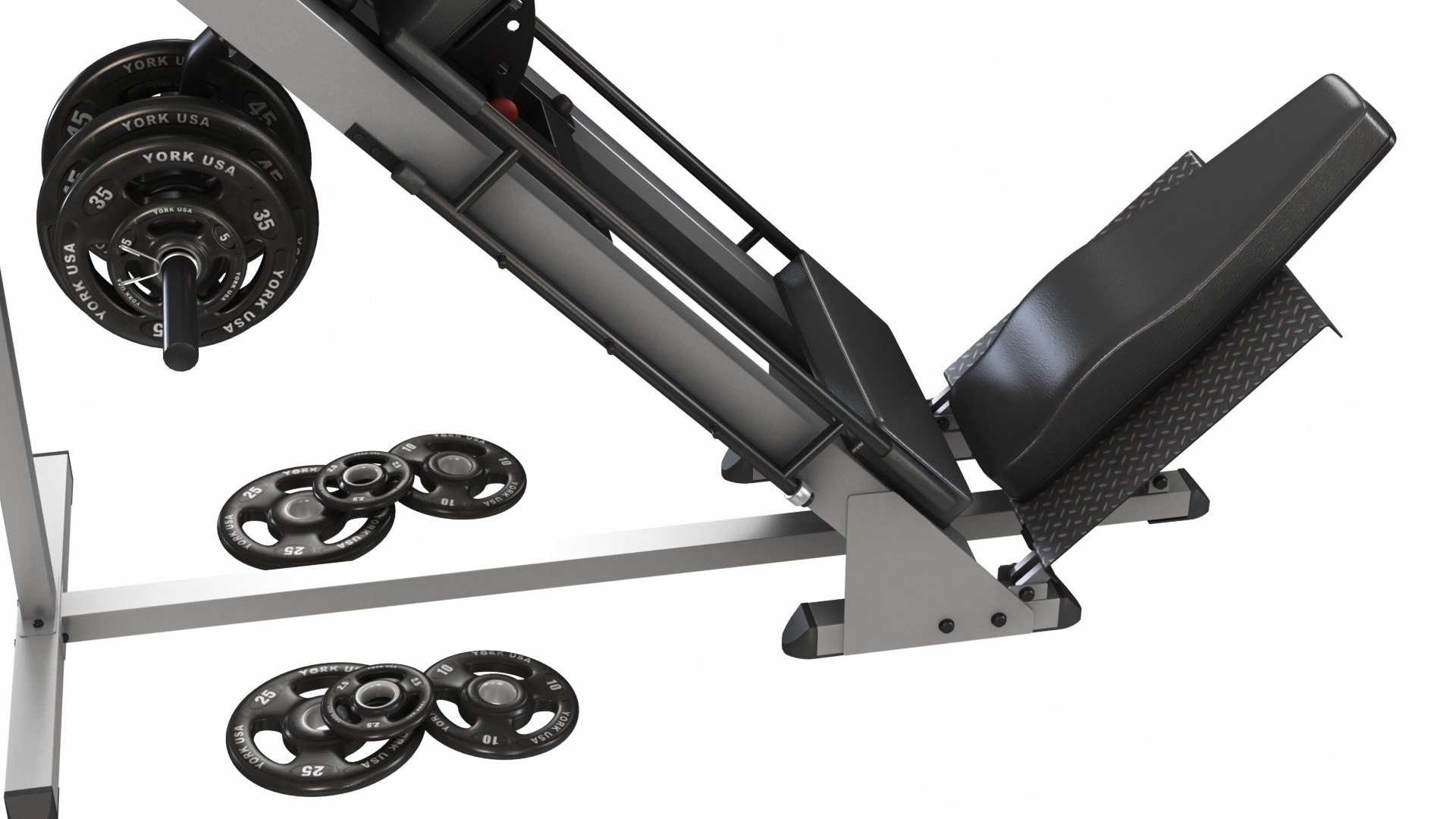 3D GYM Leg Press And Hack Squat Machine 1 With Barbell Model ...