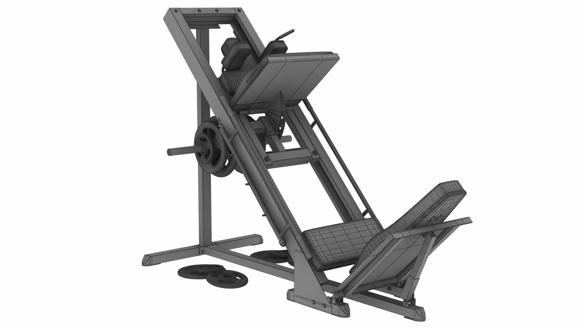 3D GYM Leg Press And Hack Squat Machine 1 With Barbell Model ...