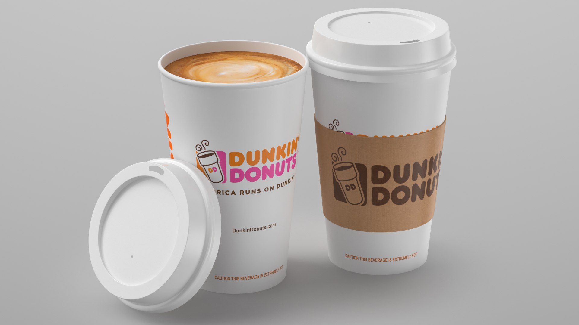 3D Model Dunkin Donuts Coffee Paper Cup - TurboSquid 1939889