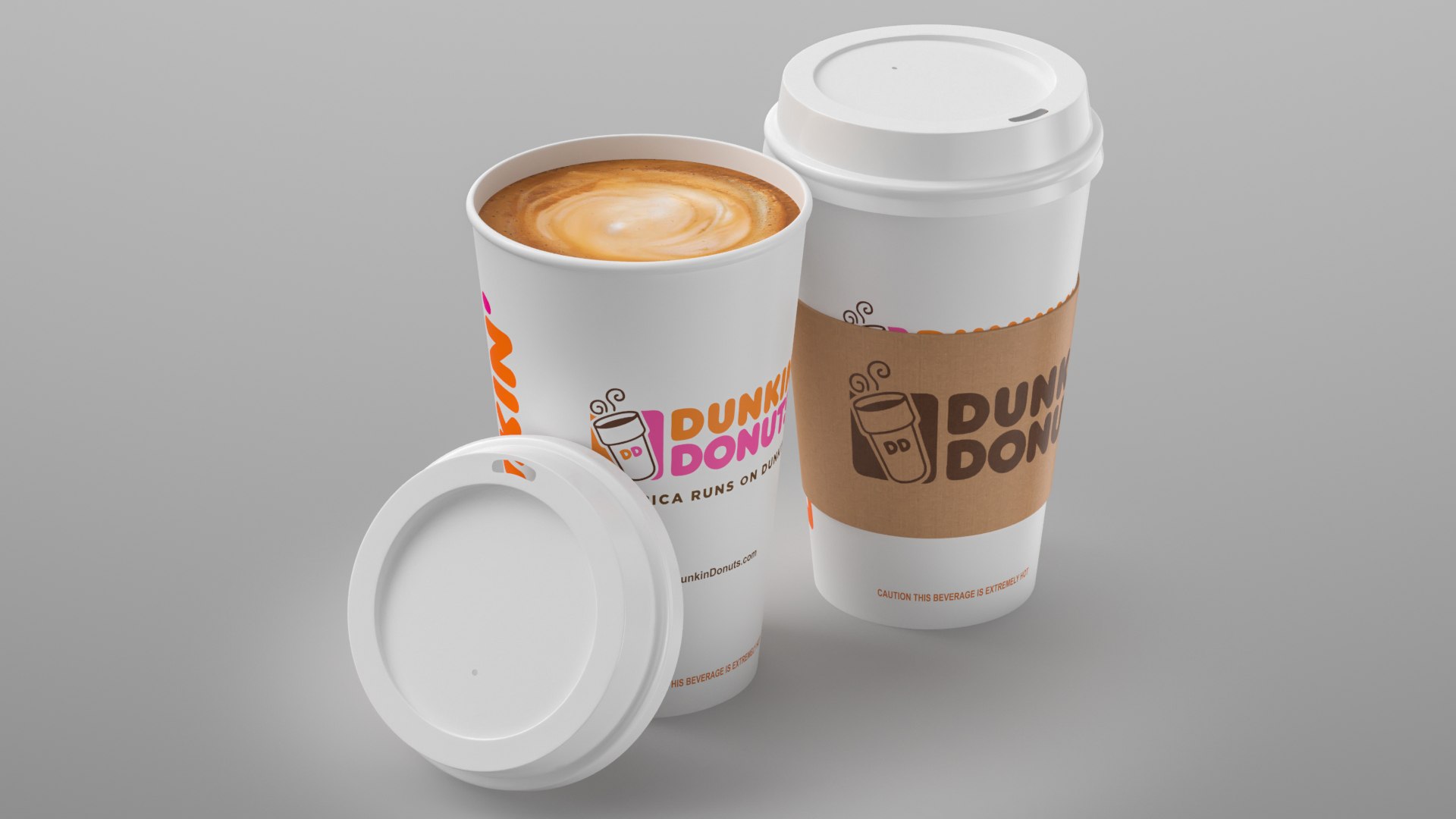 3D model Dunkin Donuts Coffee Paper Cup - TurboSquid 1939889