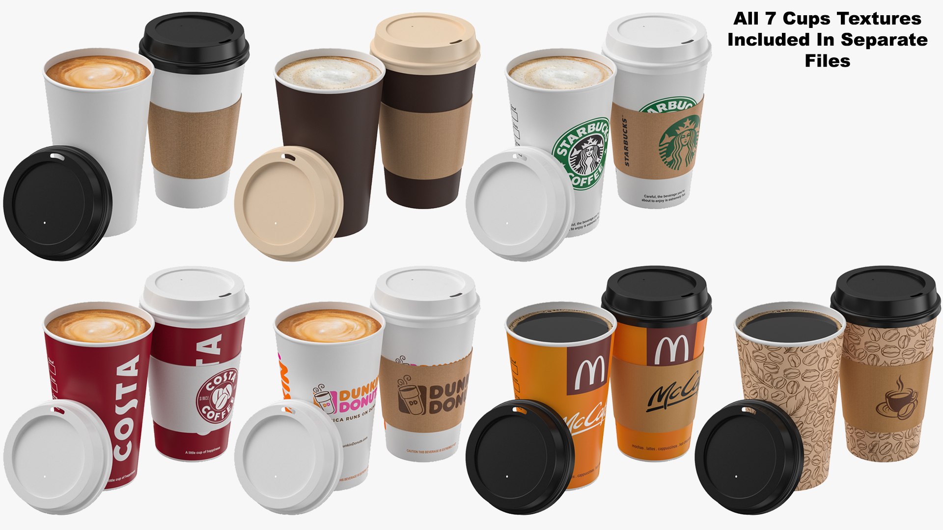 3D Model Dunkin Donuts Coffee Paper Cup - TurboSquid 1939889
