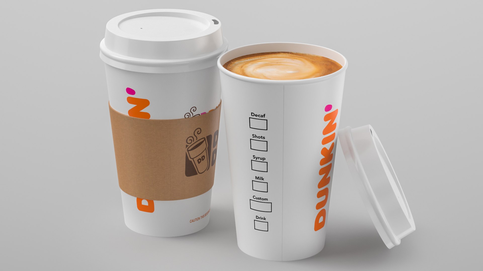 3D Model Dunkin Donuts Coffee Paper Cup - TurboSquid 1939889