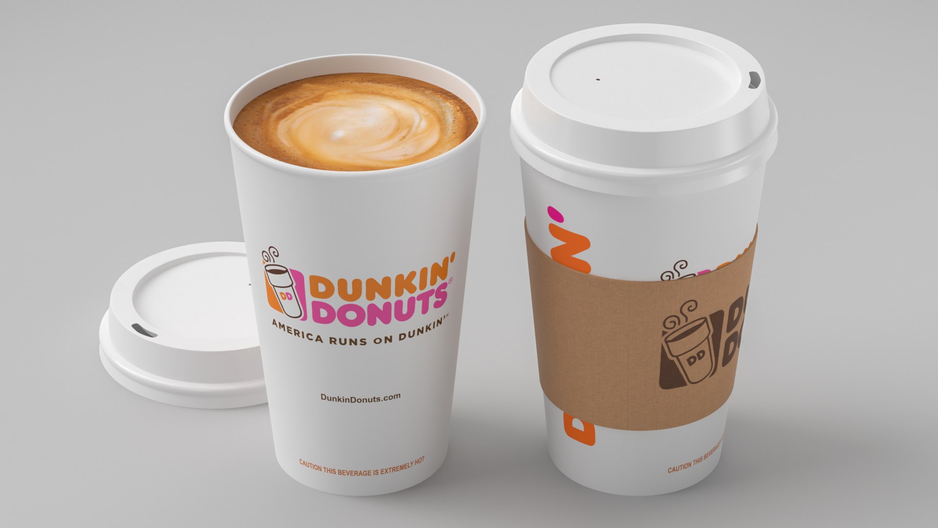 3D Model Dunkin Donuts Coffee Paper Cup - TurboSquid 1939889