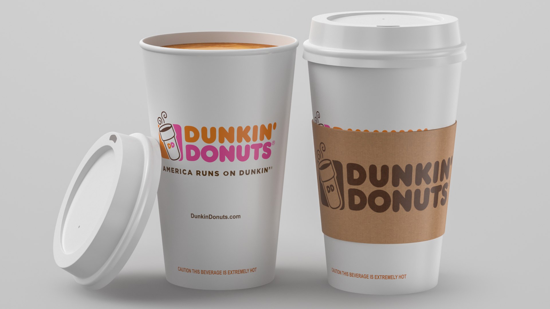3D Model Dunkin Donuts Coffee Paper Cup - TurboSquid 1939889