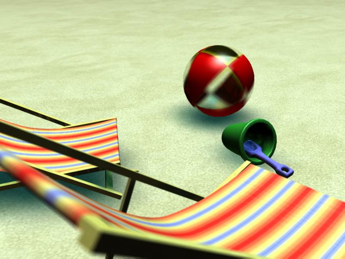complete beach set 3d model