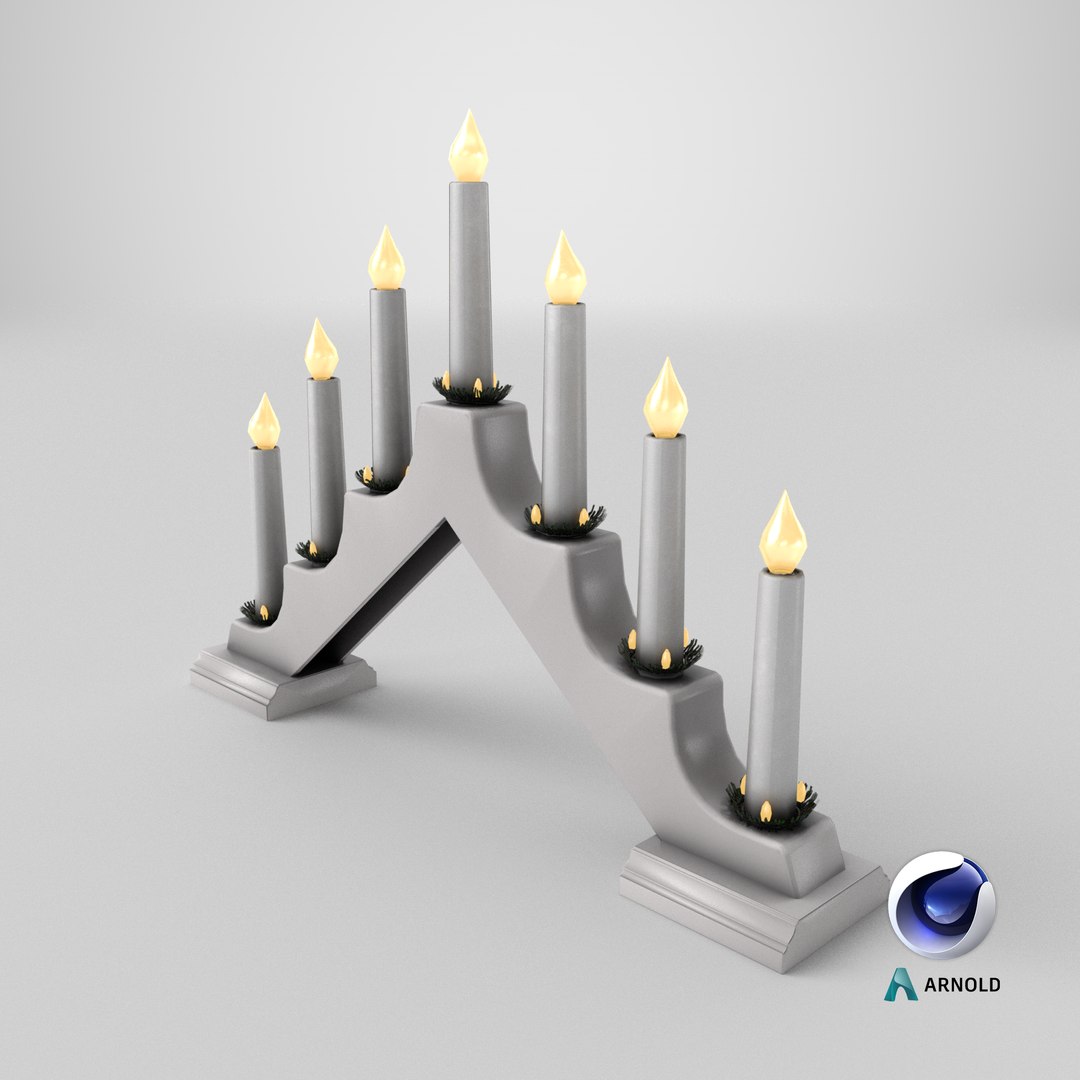 3D White Christmas Candle Holder - TurboSquid 2144199