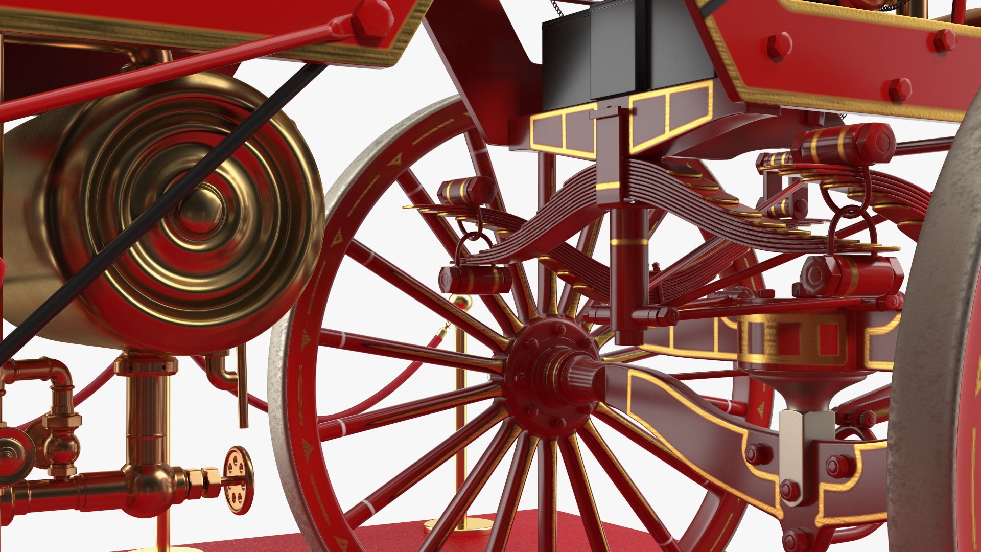 3D Model Retro Steam Fire Engine Exhibit - TurboSquid 2351900