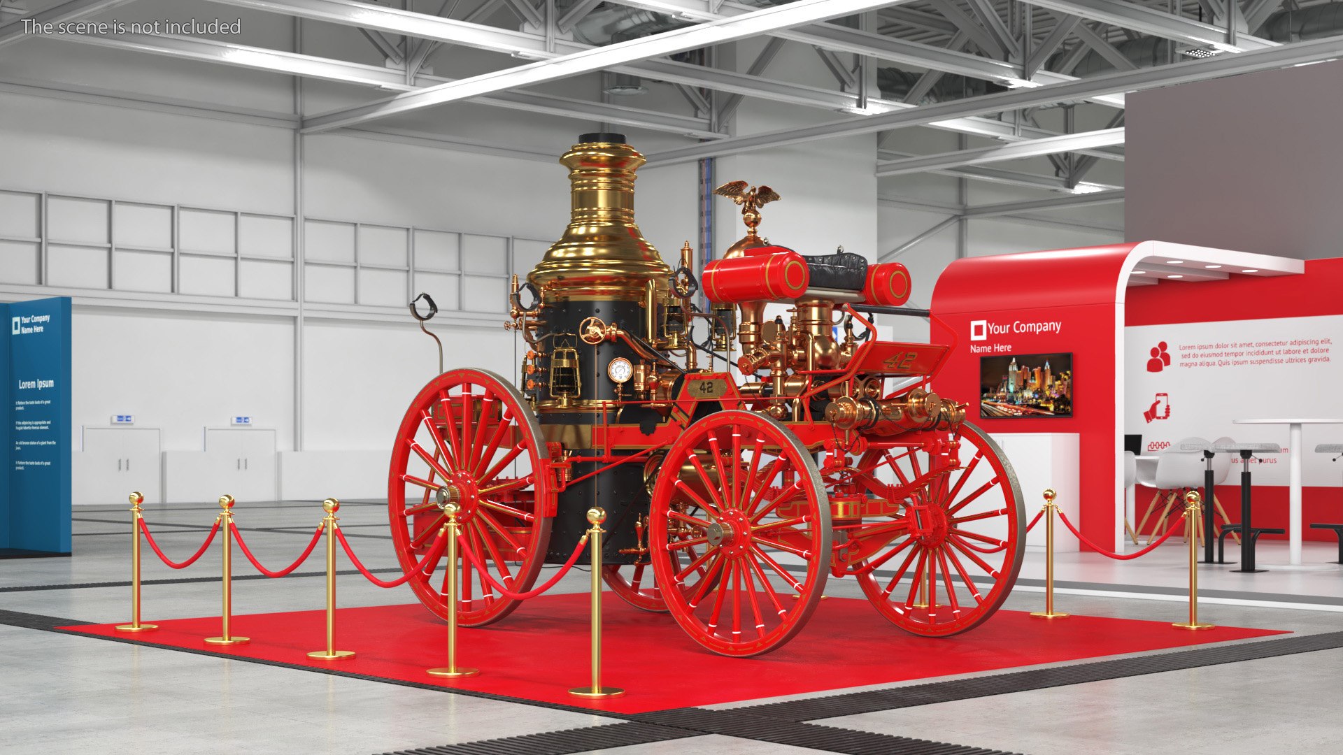 3D Model Retro Steam Fire Engine Exhibit - TurboSquid 2351900