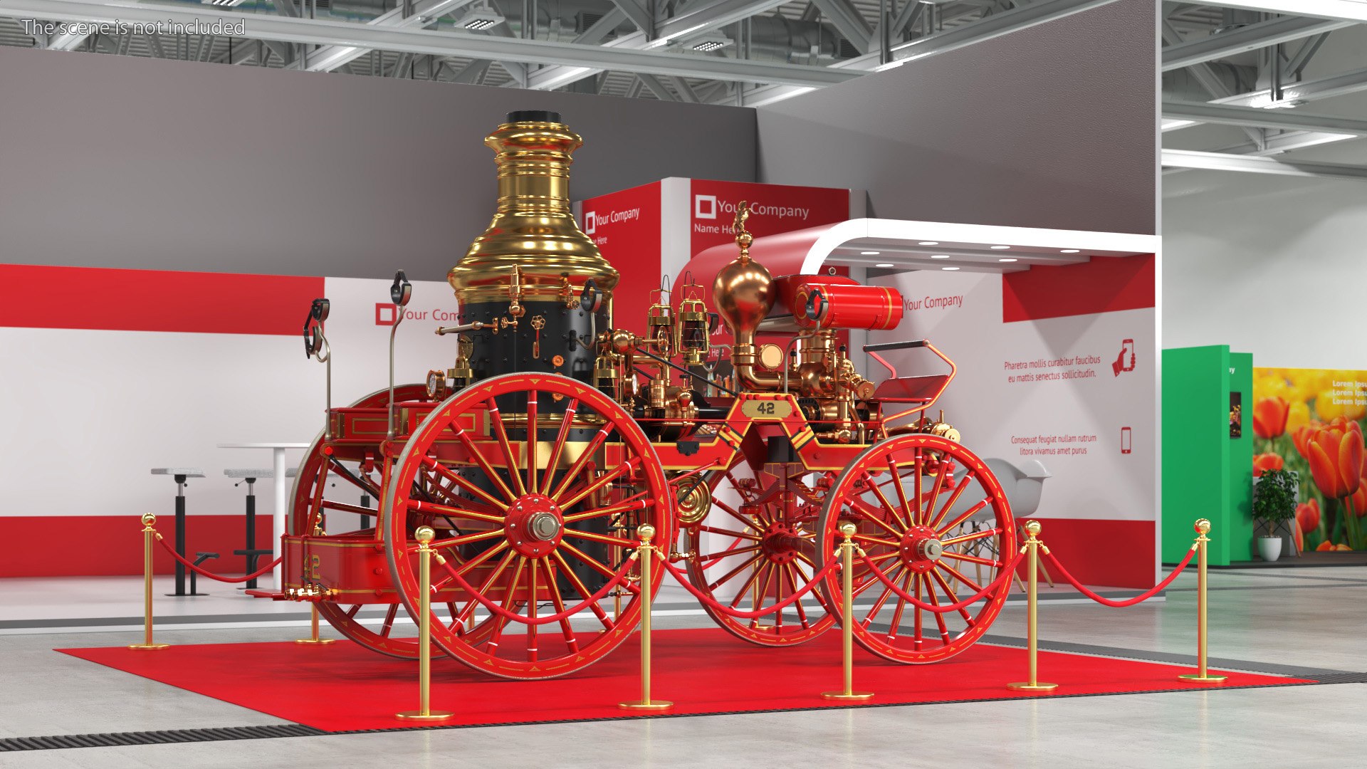 3D Model Retro Steam Fire Engine Exhibit - TurboSquid 2351900