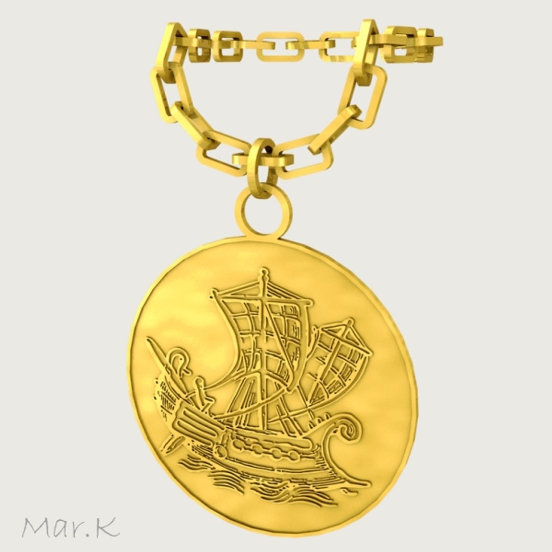 3d Gold Medallion
