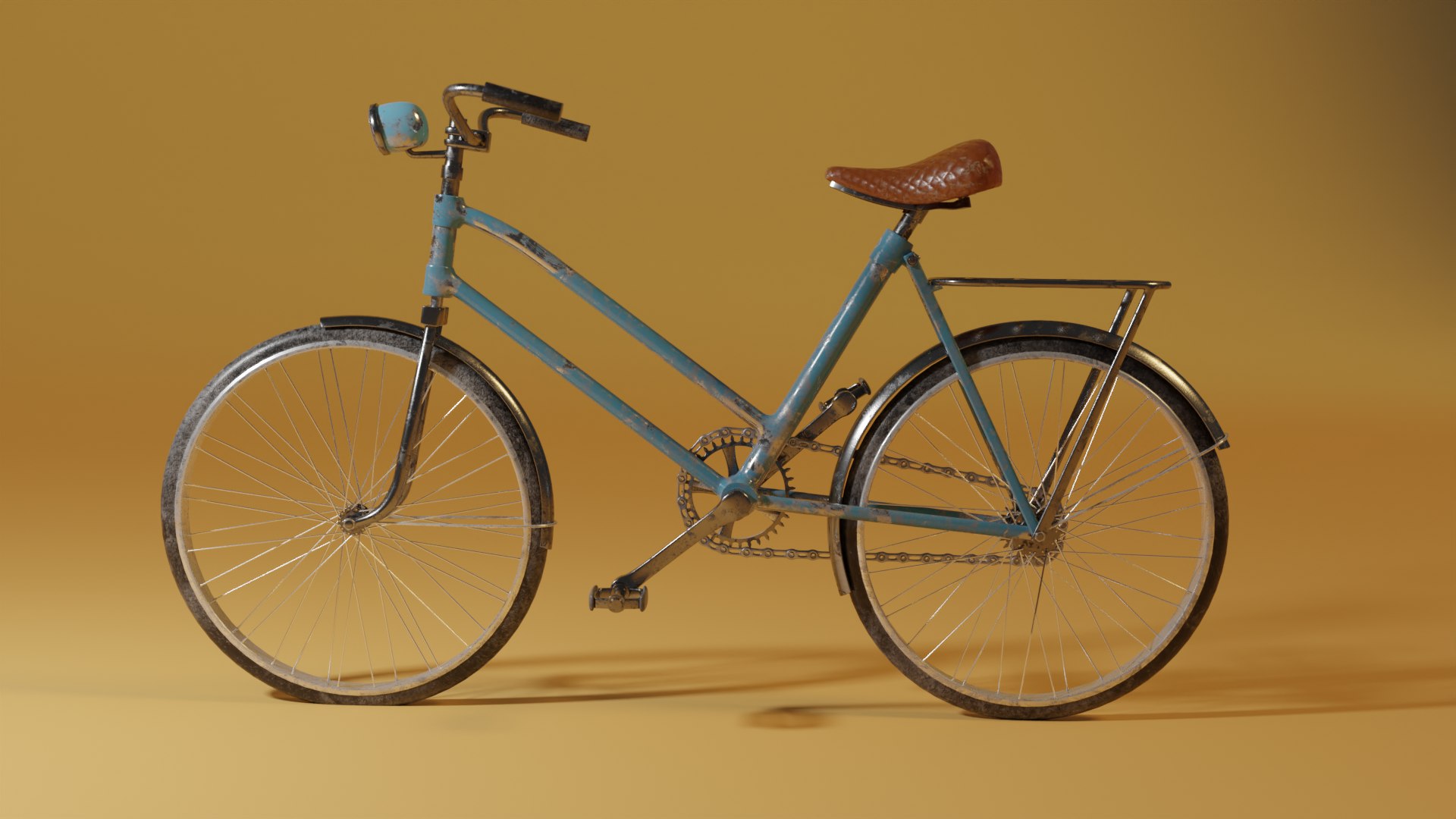 3D Model Old Blue Bike - TurboSquid 1749379