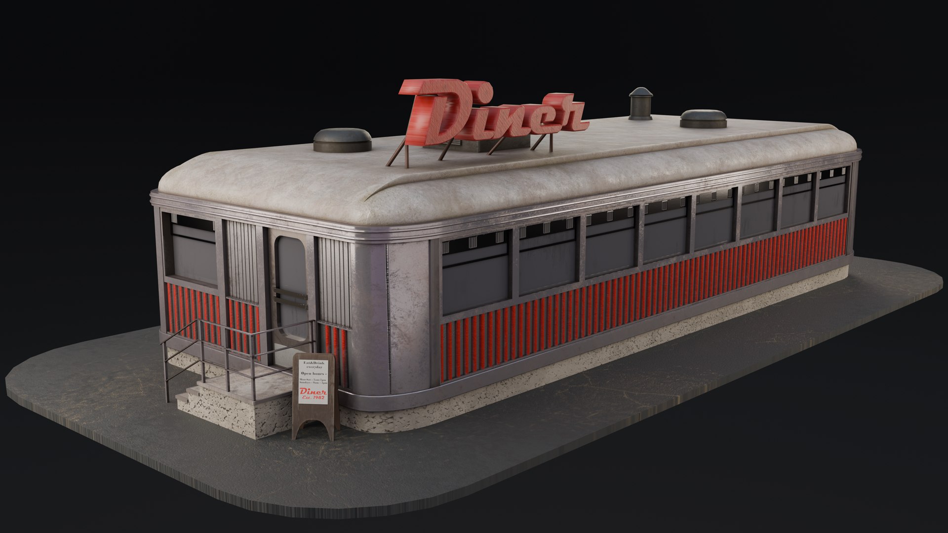 Diner 3D Model - TurboSquid 2387584